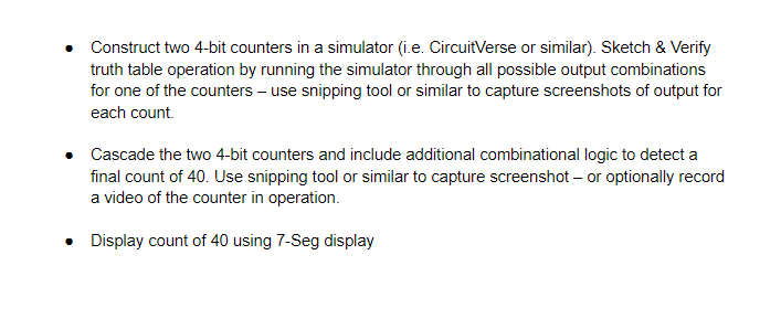 Solved • Construct two 4-bit counters in a simulator (i.e. | Chegg.com