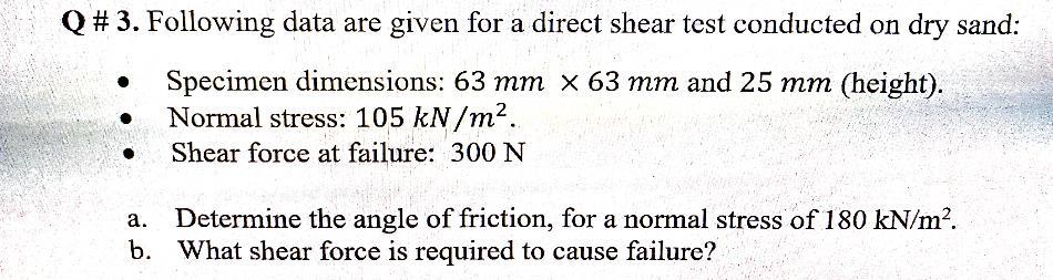 Solved GEOTECHNICAL ENGINEERING II QUESTION: Note: Solve it | Chegg.com