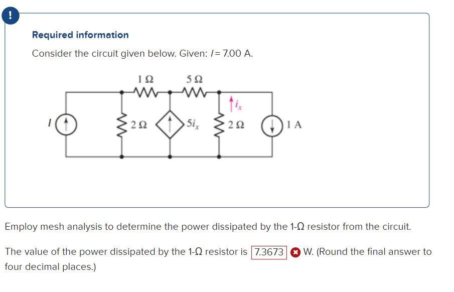 Solved !Required informationConsider the circuit given | Chegg.com