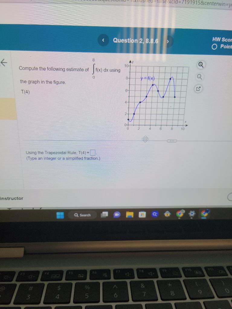 Solved Compute the following estimate of ∫08f(x)dx using the | Chegg.com