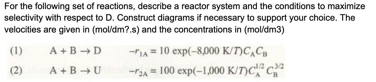 Solved For the following set of reactions, describe a | Chegg.com