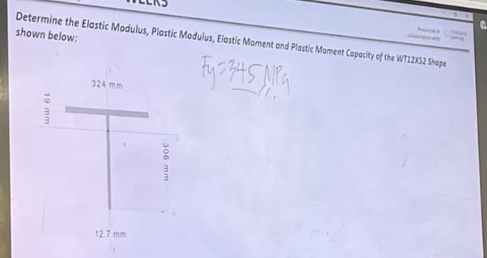 Solved Determine the Elastic Modulus, Plastic Modulus, | Chegg.com