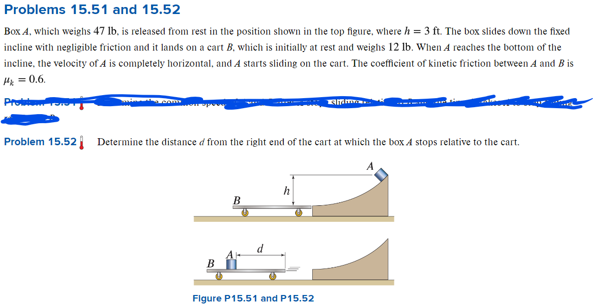 Solved BoxA, which weighs 47lb, is released from rest in the | Chegg.com