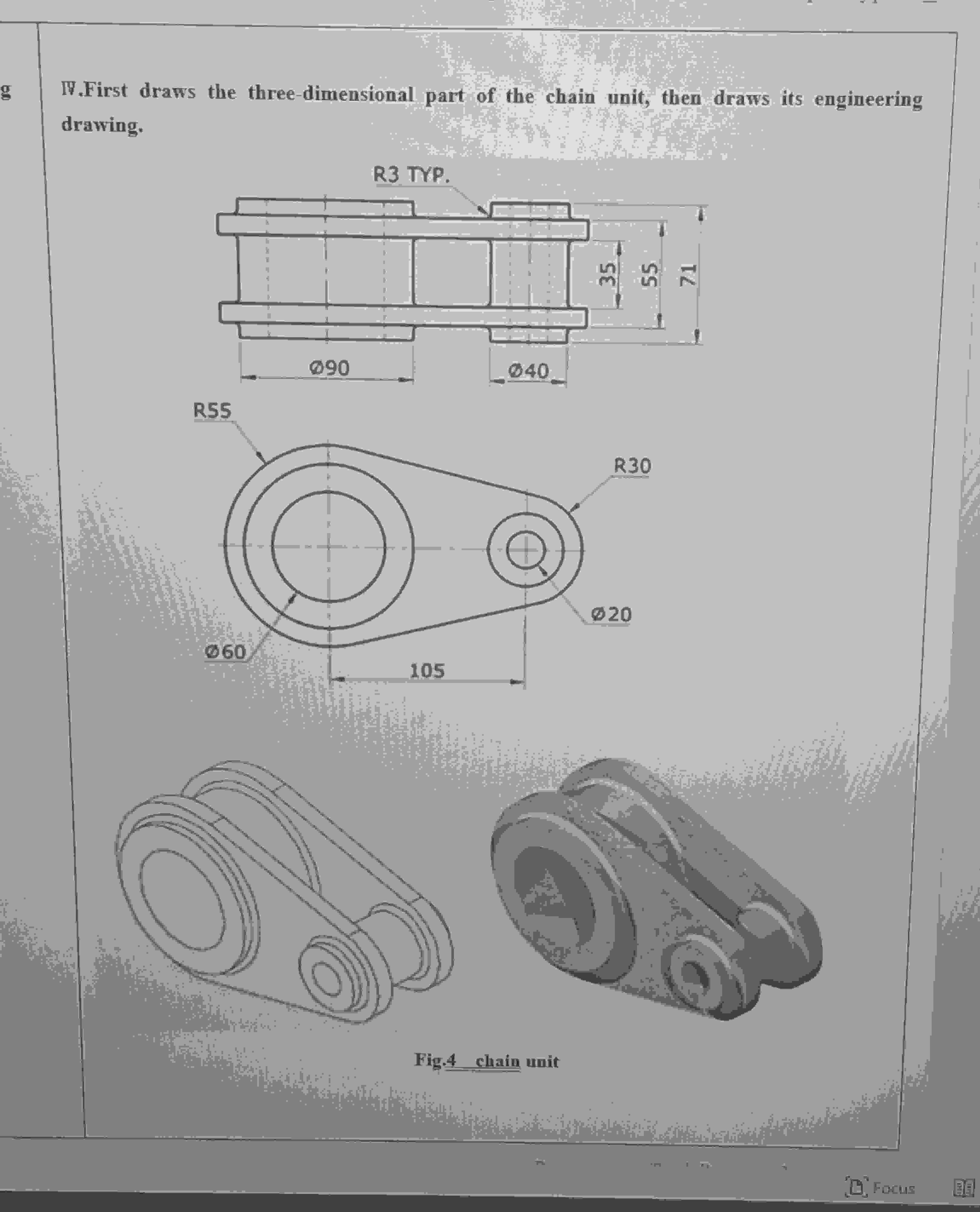 Solved IV.First draws the three-dimensional part of the | Chegg.com