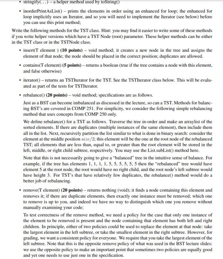 Tertiary Search Tree (TST) The purpose of this | Chegg.com