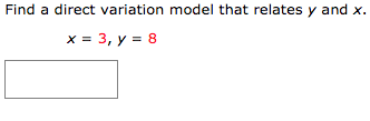 Solved Find a direct variation model that relates y and X. x | Chegg.com