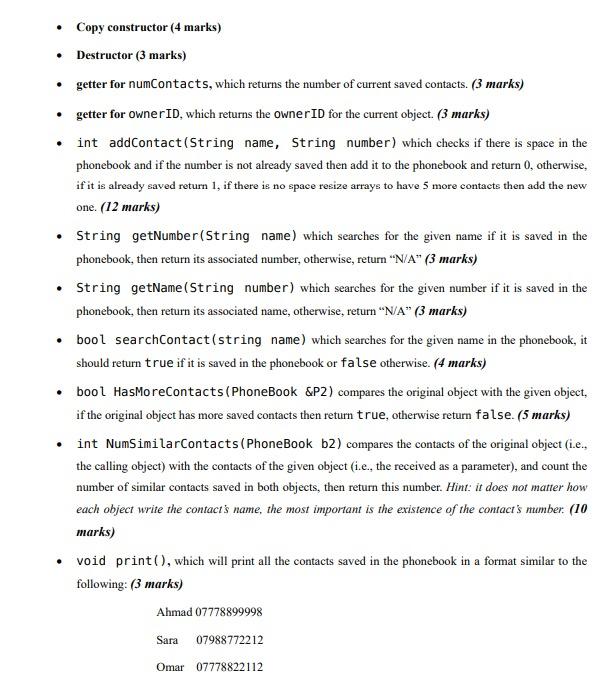 Solved QUESTION 1 [60 marks] Defining the Class Phone Book | Chegg.com