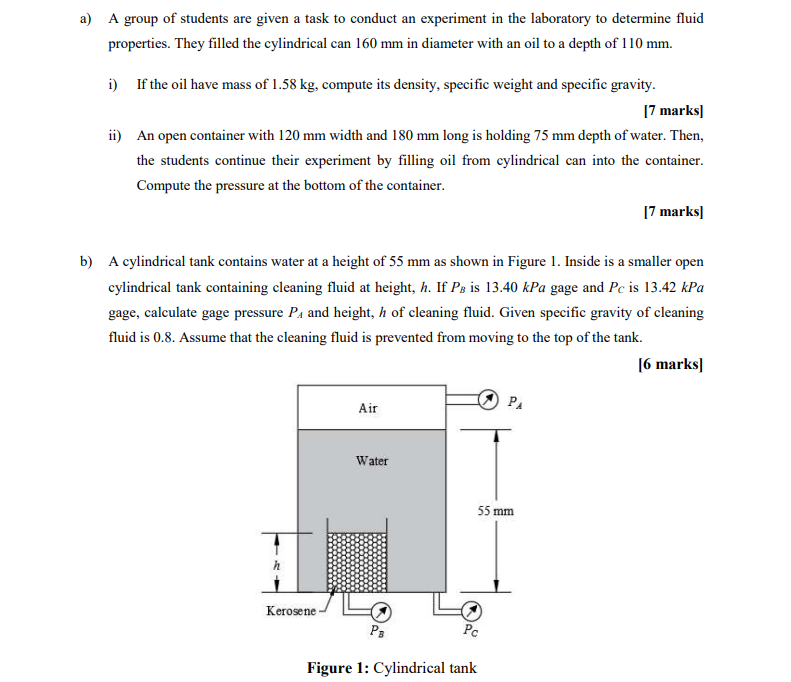 Solved a) A group of students are given a task to conduct an | Chegg.com