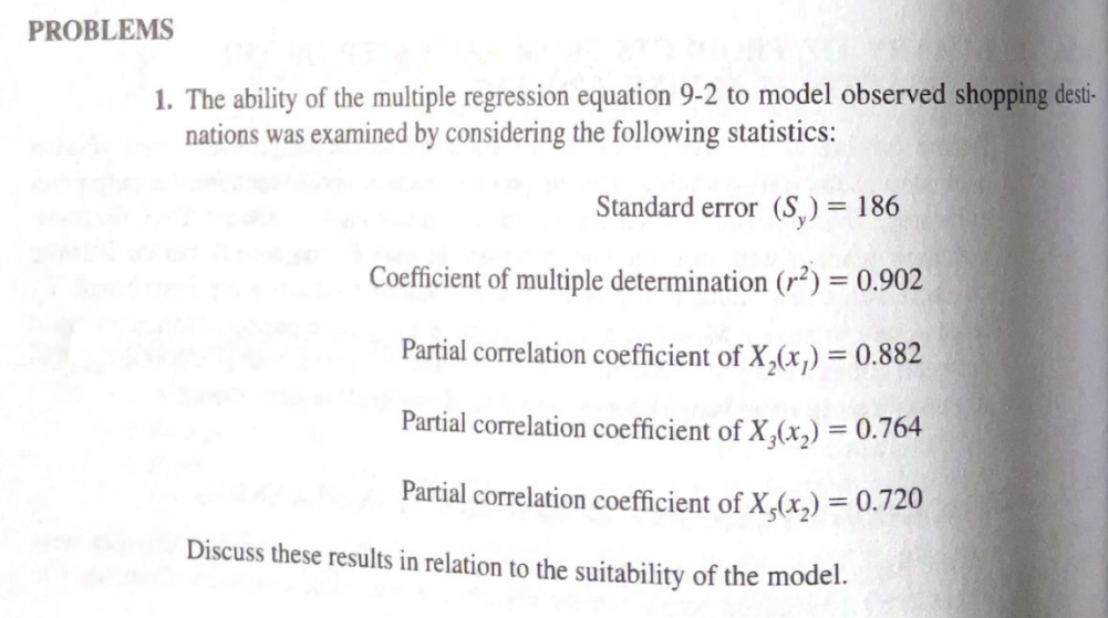 Solved 1. The ability of the multiple regression equation | Chegg.com