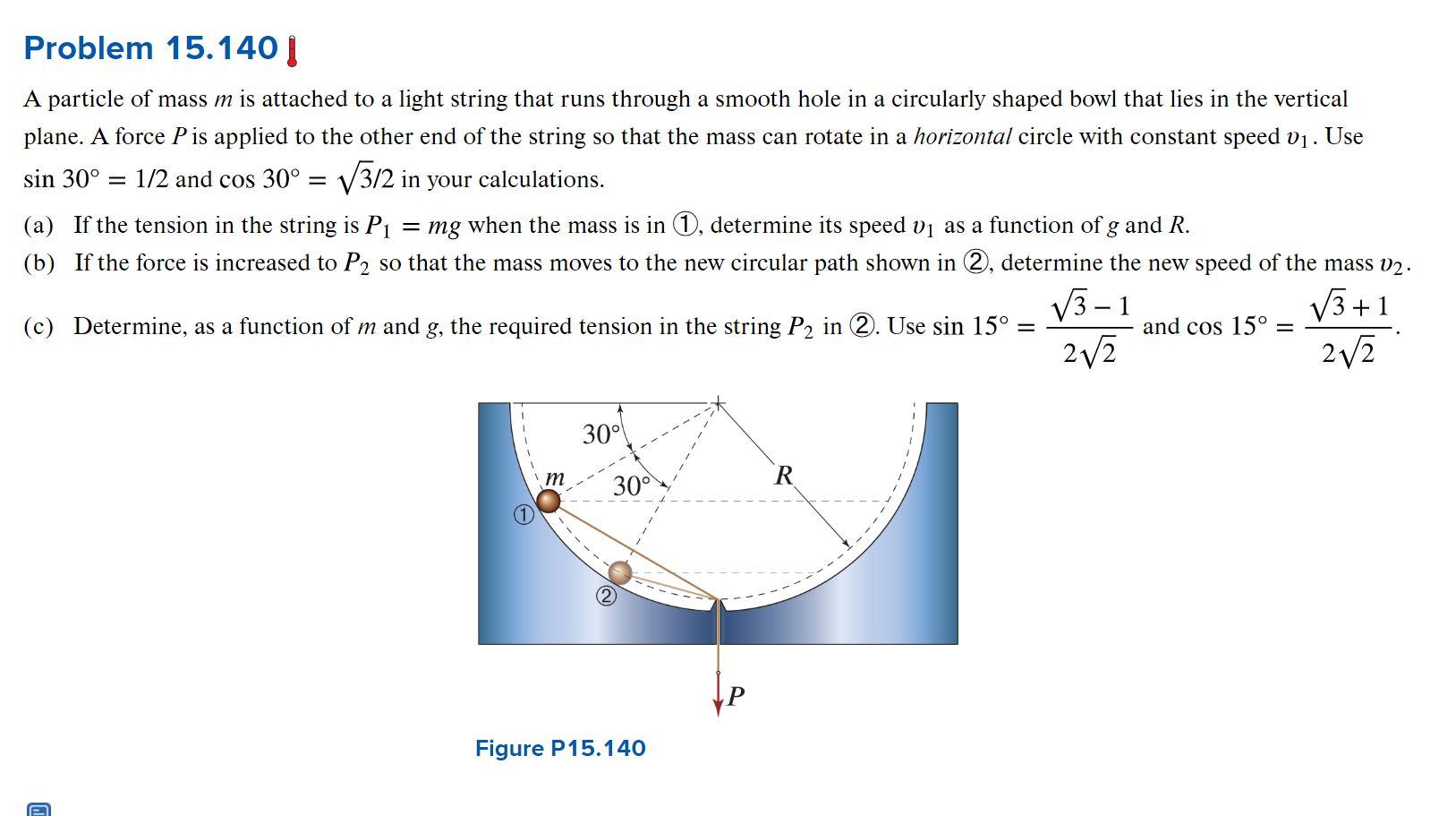 Solved A particle of mass m is attached to a light string | Chegg.com