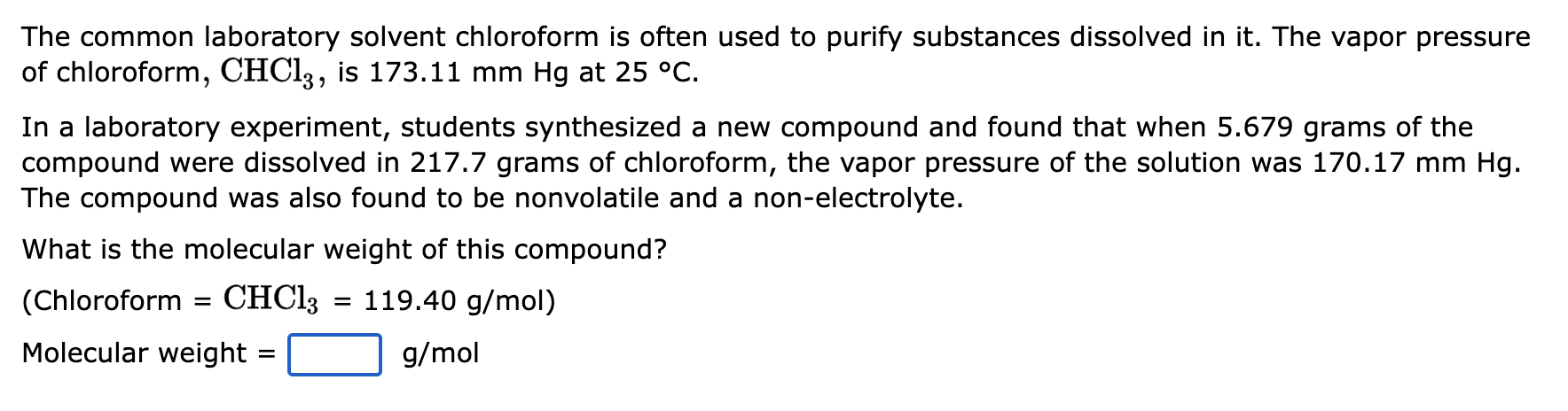 Solved The common laboratory solvent chloroform is often | Chegg.com