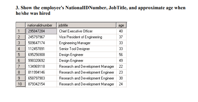 Solved This exercise is based on the tables shown in the | Chegg.com
