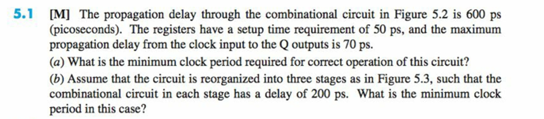 Solved .1[M] The propagation delay through the combinational | Chegg.com