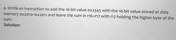 Solved dd the 16-bit value ox2345 with the 16-bit value | Chegg.com