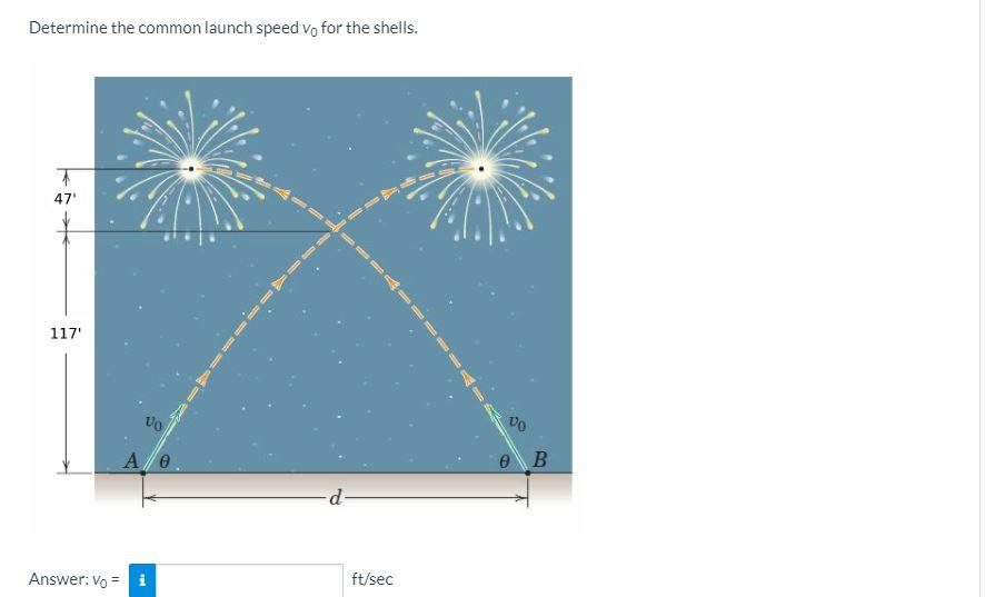 Solved A fireworks show is choreographed to have two shells | Chegg.com