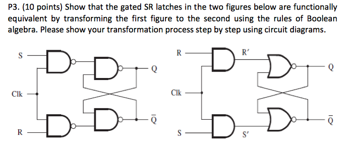Solved Show that the gated SR latches in the two figures | Chegg.com