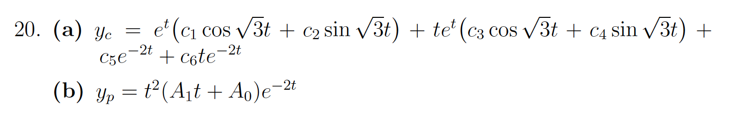 Solved 20. Consider the following sixth order linear | Chegg.com
