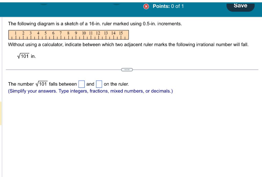 Solved The following diagram is a sketch of a 16 -in. ruler | Chegg.com