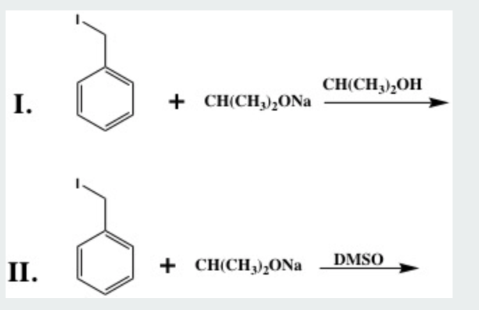 Solved CH(CH3),OH I. + CH(CH3)2ON II. DMSO + CH(CH3ONa | Chegg.com
