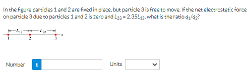 Solved In the figure particles 1 and 2 are fixed in place, | Chegg.com
