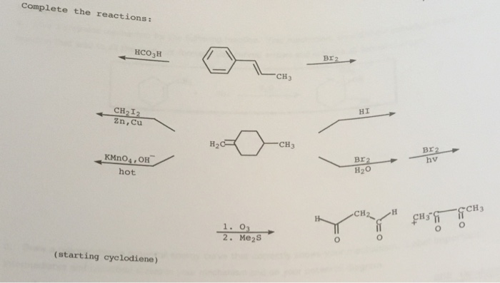 Solved Complete the reactions: нсозн CH 3 CH2I2 Zn, Cu CH3 | Chegg.com