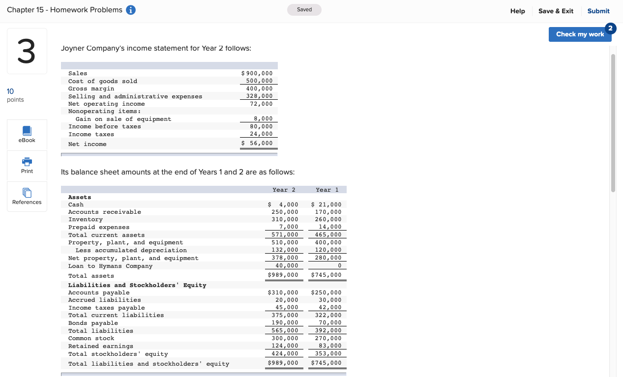 Solved Chapter 15 - Homework Problems Saved Help Save & Exit | Chegg.com