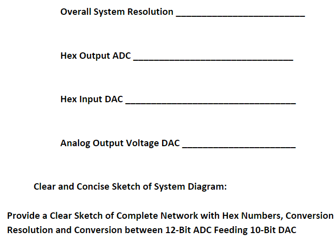 Solved 12 Given A 12 Bit Adc Vref 100 V And Input Of 2635