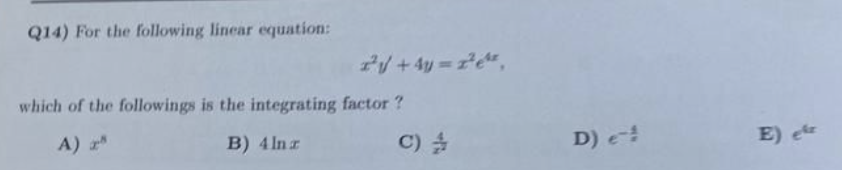 Solved Q14) ﻿For the following linear | Chegg.com