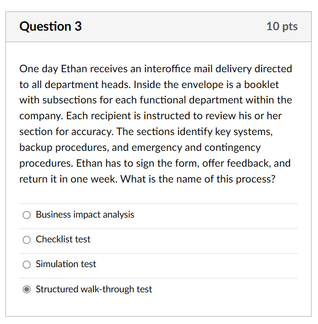 Solved One day Ethan receives an interoffice mail delivery | Chegg.com