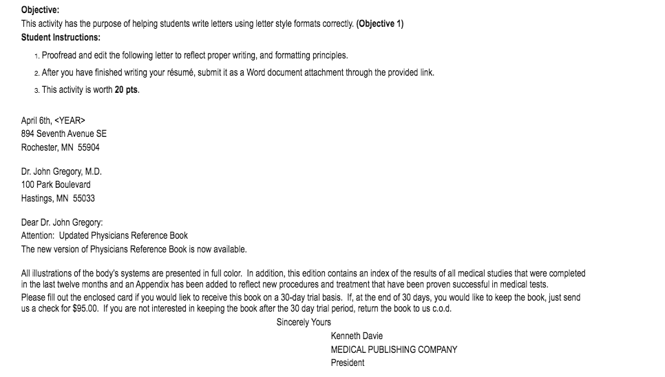 Objective: This activity has the purpose of helping | Chegg.com