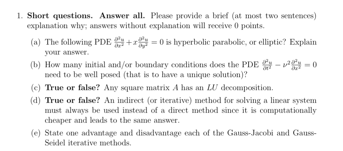 Solved Short questions. Answer all. Please provide a brief | Chegg.com