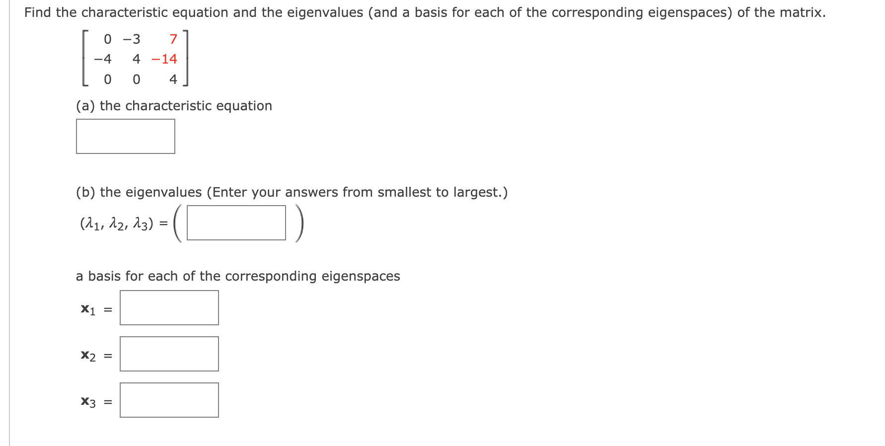 Solved Find the characteristic equation and the eigenvalues | Chegg.com