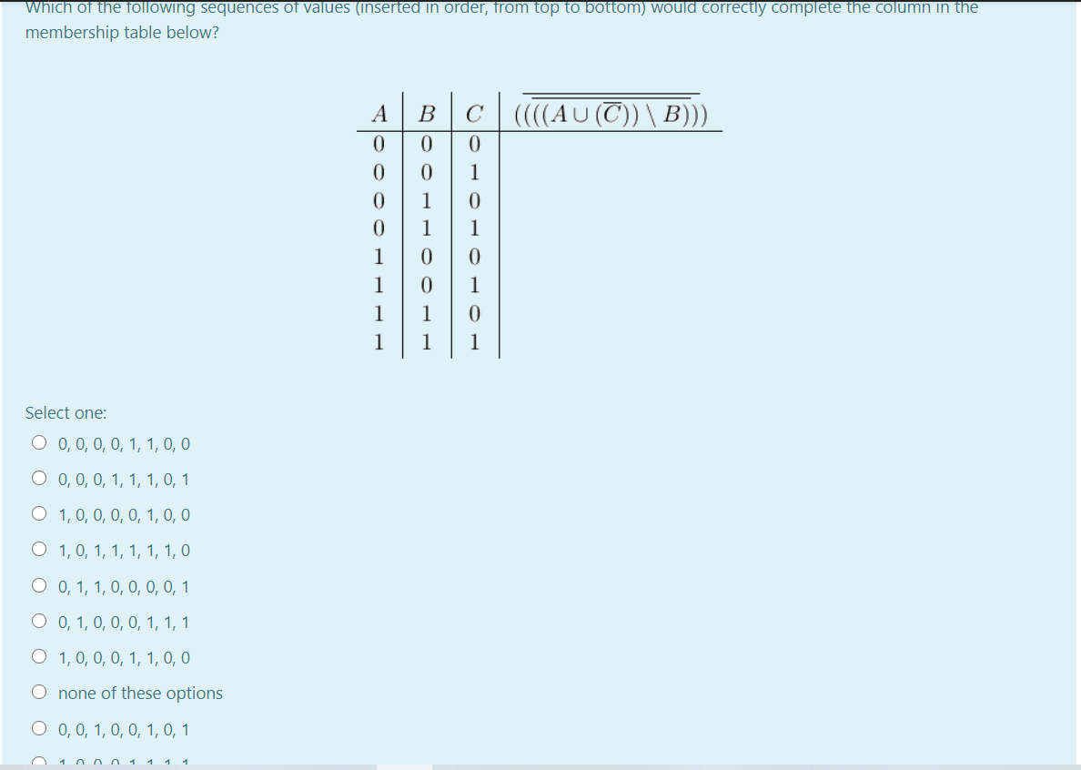 Solved Which of the following sequences of values inserted | Chegg.com