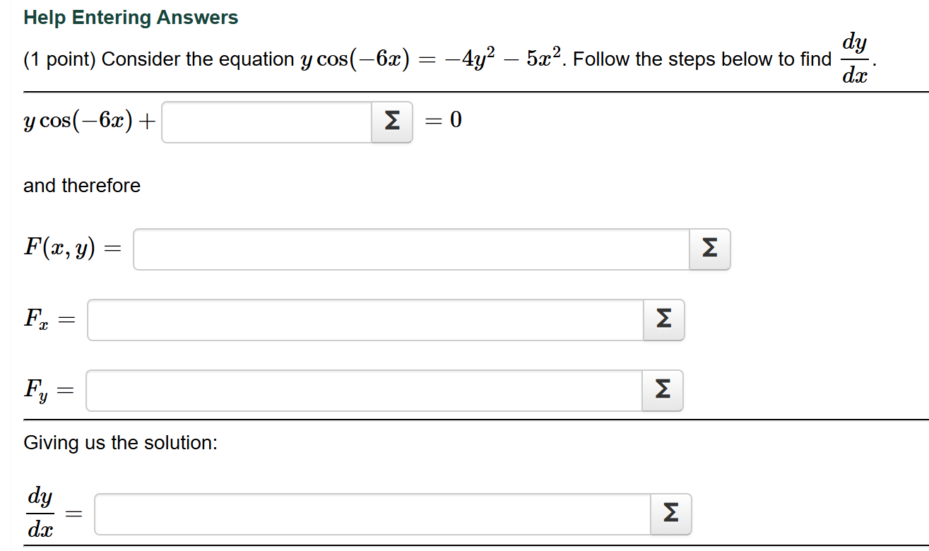 Solved Help Entering Answers(1 ﻿point) ﻿Consider the | Chegg.com