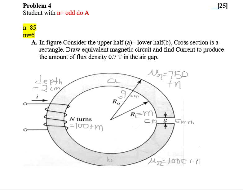 Solved Problem 4 Student with n=odd do A [25] n=85 m=5 A. In | Chegg.com