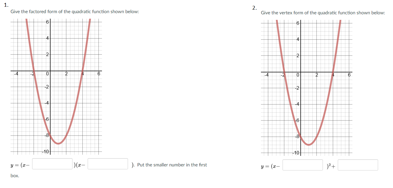 Solved 1. 2. Give the factored form of the quadratic | Chegg.com