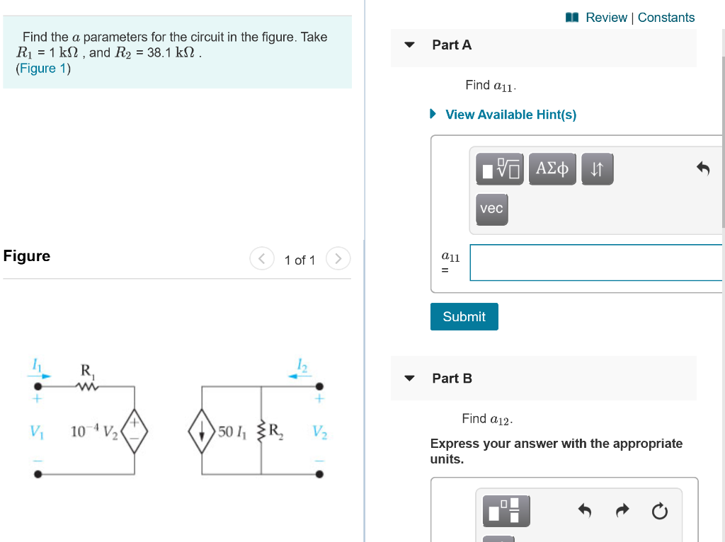 Solved Review Constants Part A Find the a parameters for the | Chegg.com