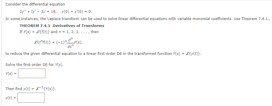 Solved Consider the differential equation 2y" + ty' - 2y = | Chegg.com