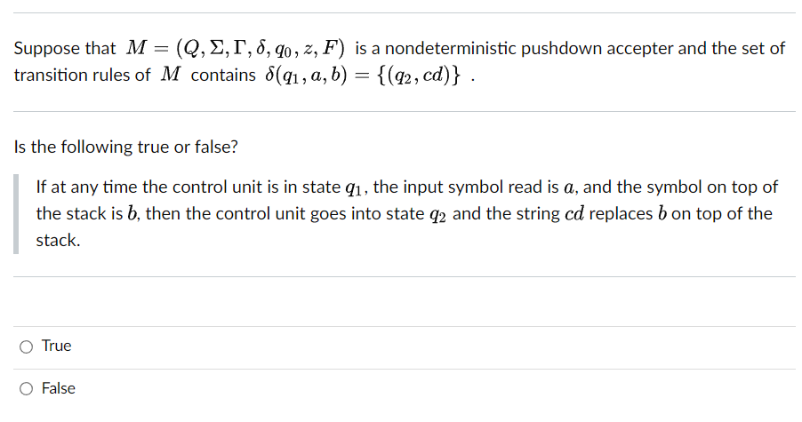Solved Suppose that M=(Q,Σ,Γ,δ,q0,z,F) is a nondeterministic | Chegg.com