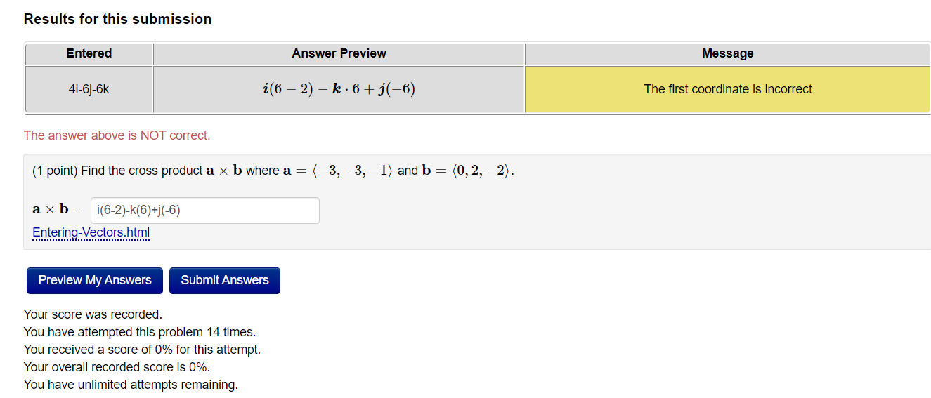 Solved Results for this submission The answer above is NOT | Chegg.com