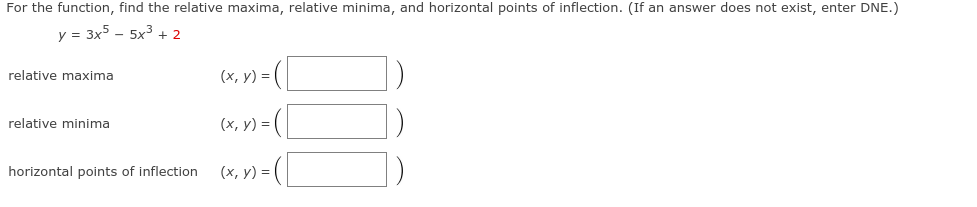 Solved For the function, find the relative maxima, relative | Chegg.com