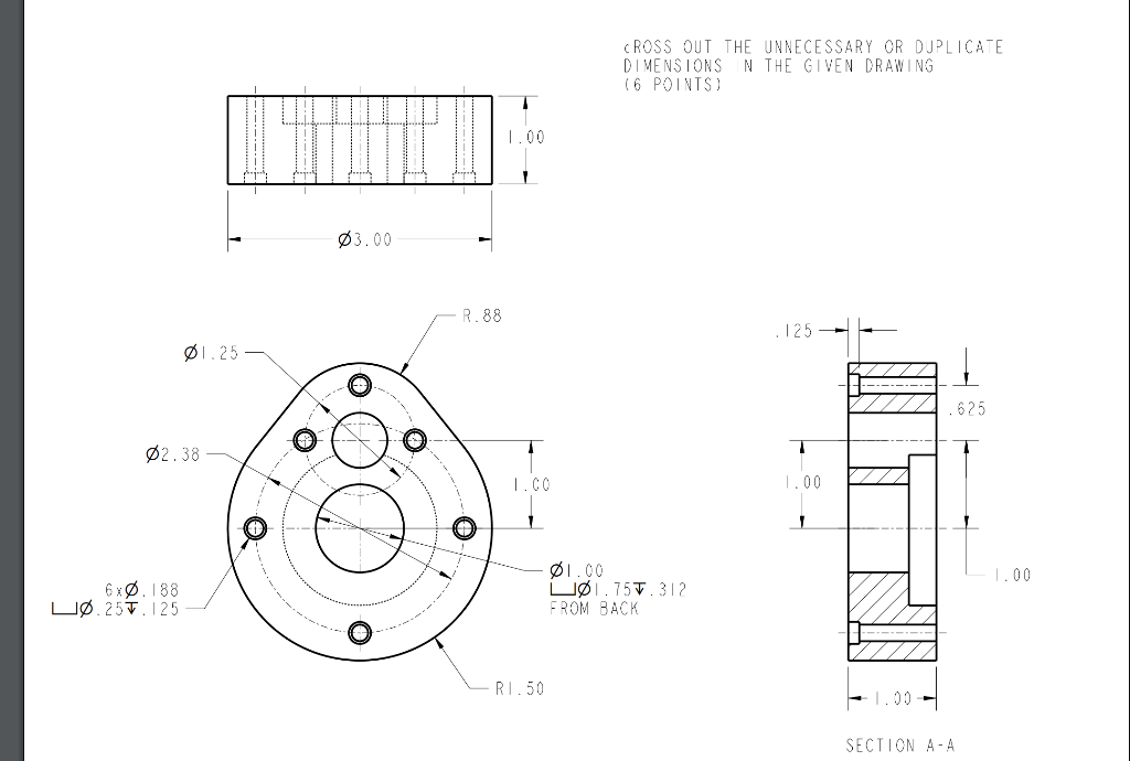 Solved CROSS OUT THE UNNECESSARY OR DUPLICATE DIMENSIONS N | Chegg.com