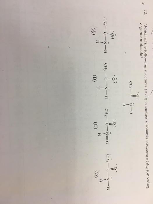 Solved Which of the following structures (A-D) is another | Chegg.com