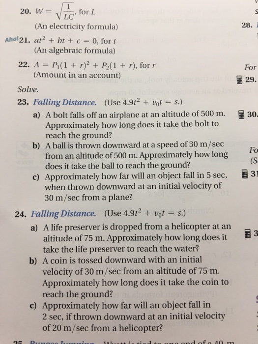 Solved 20, W = for L VLC (An electricity formula) 28. I | Chegg.com