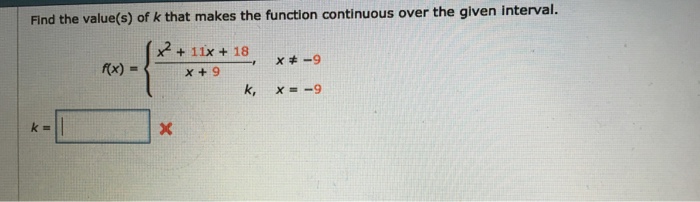 Solved Find the value(s) of k that makes the function | Chegg.com