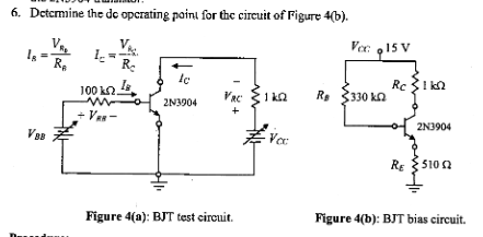 Solved Determine the dc opcrating point for the circuit of | Chegg.com