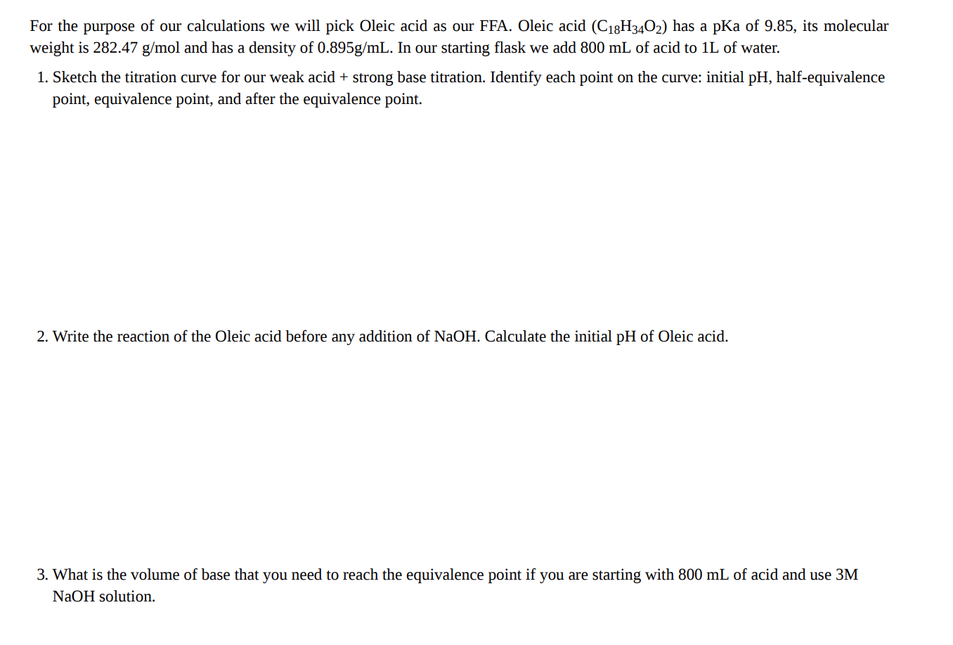 Solved Simplified titration reaction: HA + OH- --> H2O + A- | Chegg.com