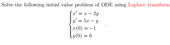 Solved Solve the following initial value problem of ODE | Chegg.com
