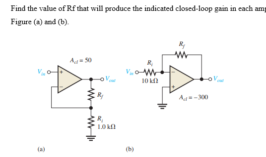 Solved Find the value of Rf that will produce the indicated | Chegg.com