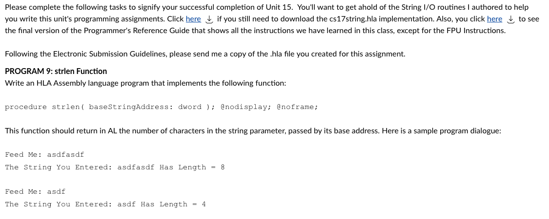 This program MUST BE IN HLA Assembly Language , NOT | Chegg.com